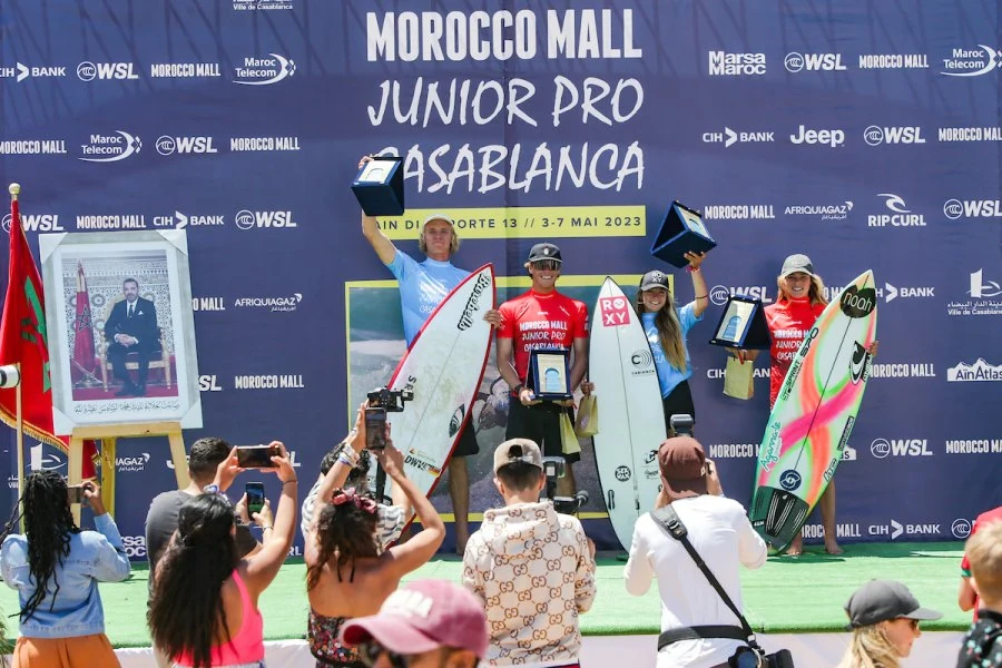 Maria Salgado e Afonso Antunes vice campeões no WSL Morocco Mall Pro Junior
